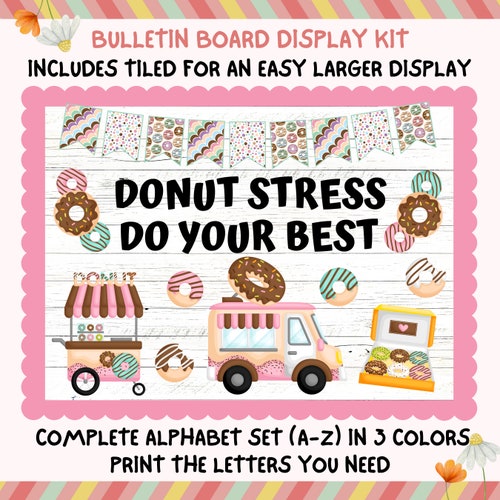 Donut Truck Summer Bulletin Board Kit Be Happy Do Your Best - Etsy
