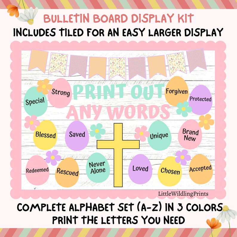 Biblical Affirmation Bulletin Board Kit He is Risen - Etsy