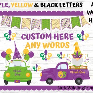 Mardi Gras Gnome Truck Bulletin Board Let the Good Times Roll Display ...