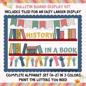 History Bulletin Board Subject Display Kit Printable Classroom Decor ...