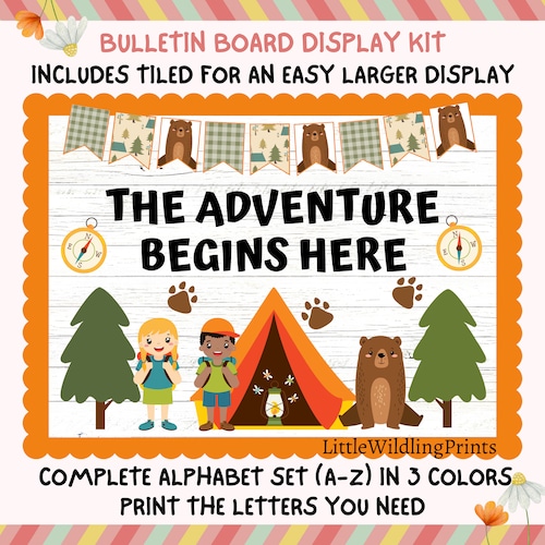 Adventure Bulletin Board Adventure Begins Here Camping Display - Etsy
