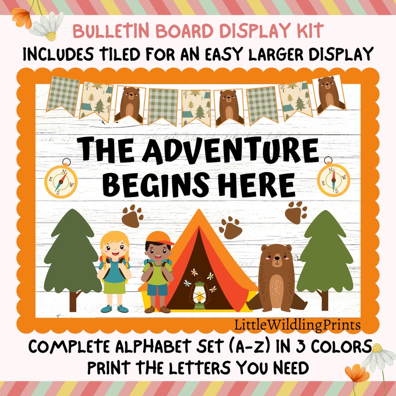 Adventure Bulletin Board Adventure Begins Here Camping Display - Etsy