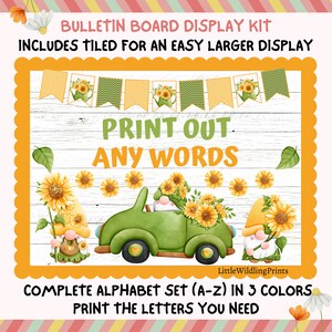 Sunflower Gnomes Bulletin Board Kit, Blooming Floral Car School ...