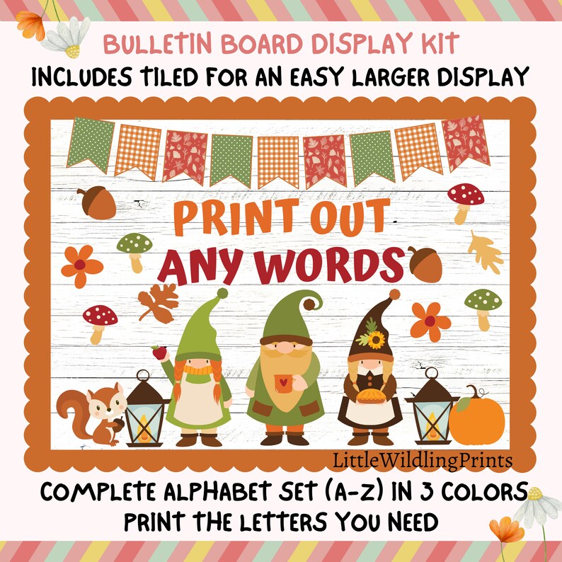 Fall Gnomes Thanksgiving Harvest Autumn Bulletin Board - Etsy