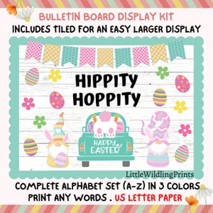 Easter Truck Gnomes Bulletin Board Kit, Custom Printable Decor (digital ...