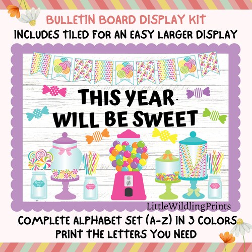 Sweet Year Bulletin Board Candy Shop Store Back to School - Etsy