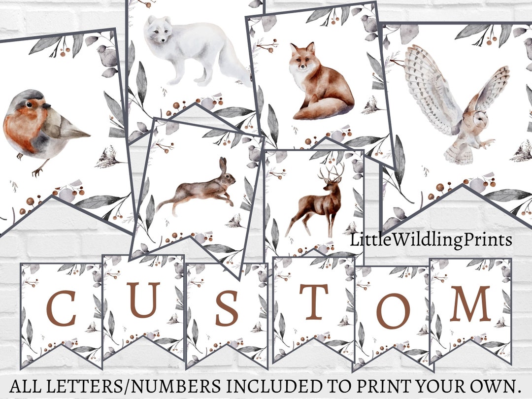 Custom Winter Animals Bulletin Board Banner Woodland Classroom Display ...