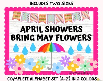 Spring Flowers Blooming Bulletin Board Kit - Etsy