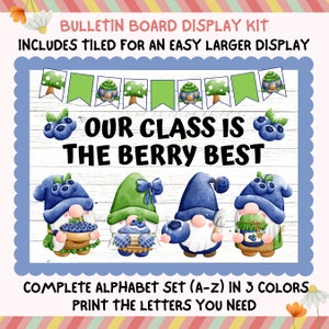 Blueberry Gnomes Bulletin Board Kit, Positive Back to School Berries ...