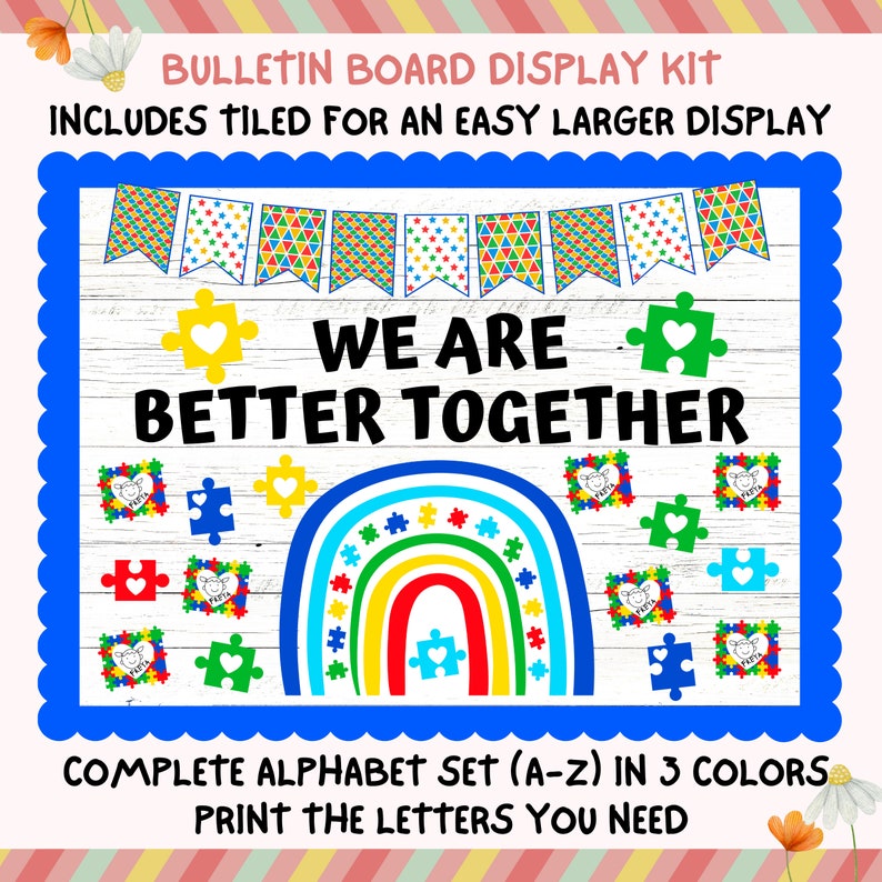 Better Together Bulletin Board Kit Jigsaw Puzzle Pieces Fit - Etsy