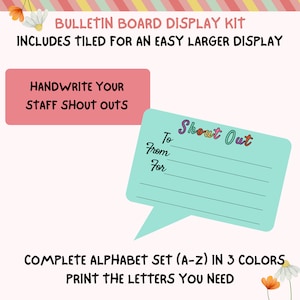 Shout Outs Bulletin Board Kit, Staff Appreciation Shout Out Card ...