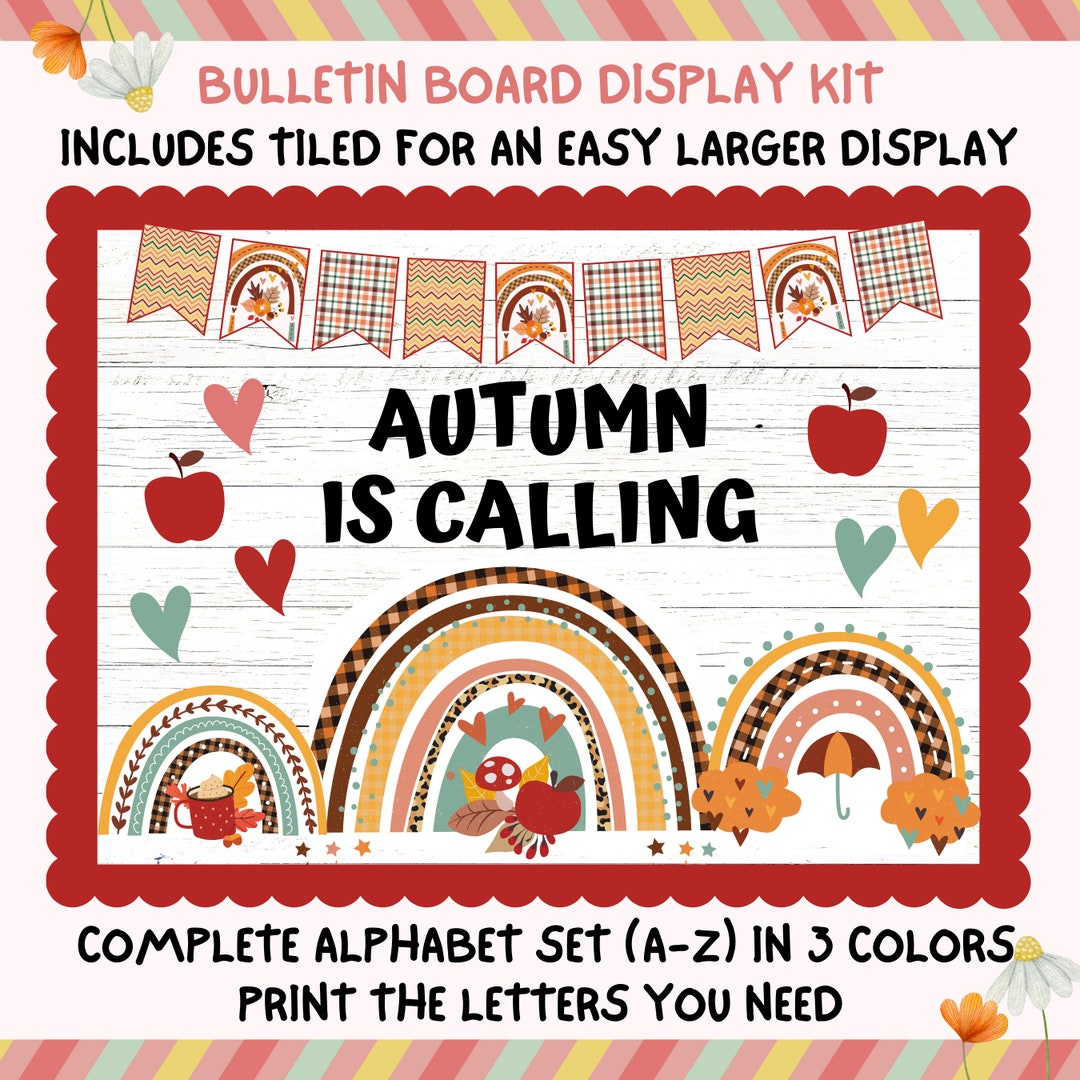 Fall Rainbow Possibilities, Autumn, Thanksgiving, Bulletin Board Kit - Etsy