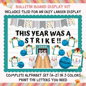 End of Year Memories Bulletin Board, Bowling Strike Bulletin, Summer ...