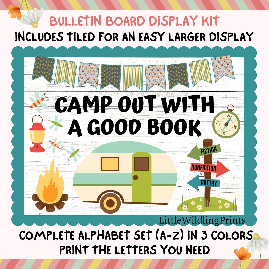 Reading Camp Out Bulletin Board Kit - Books Adventure Camping Theme ...