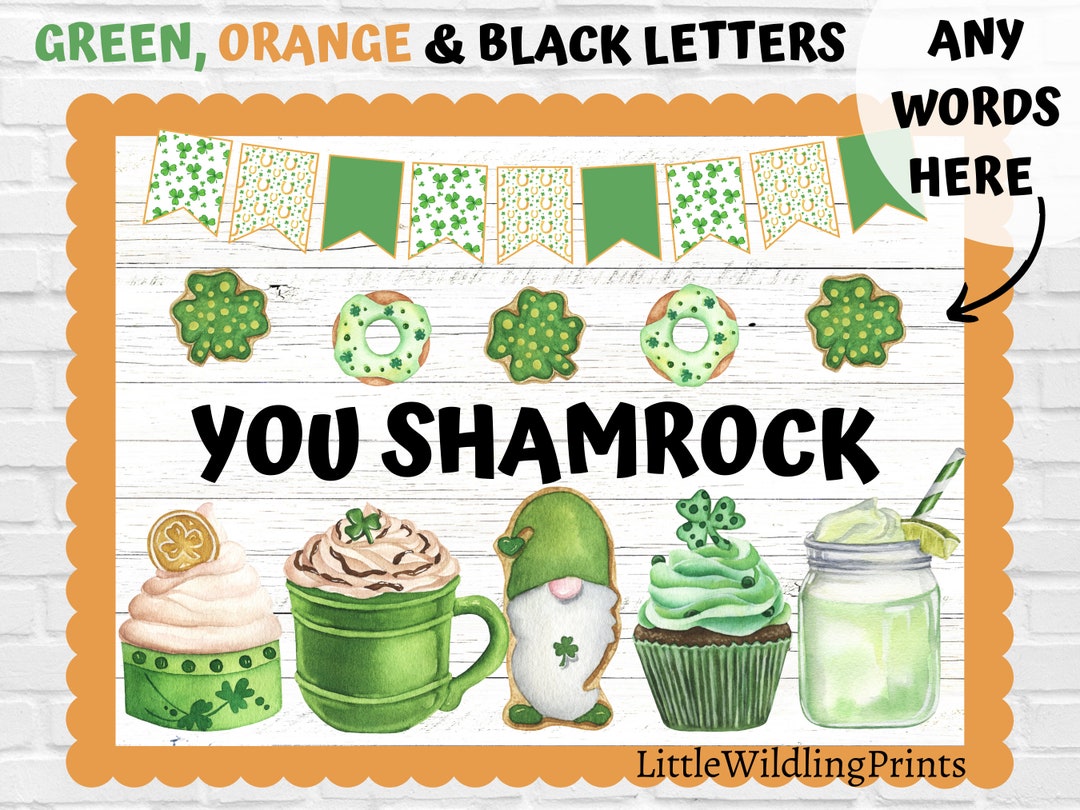 St Patricks Day Gnome You Shamrock Bulletin Board Display Kit Custom ...