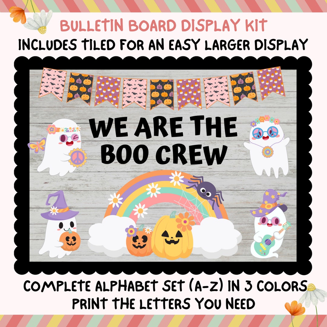 Halloween, Groovy, Retro, Ghost, Bulletin Board, October - Etsy