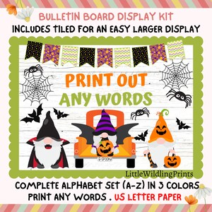 Halloween, Gnomes, Truck Bulletin Board Kit, October - Etsy