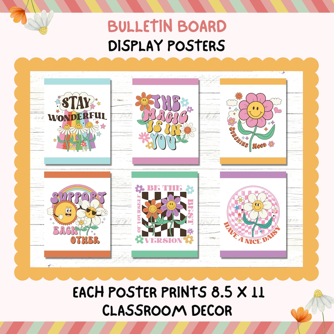 Summer Retro Classroom Posters, Easy Modern Classroom Decor, Teacher ...