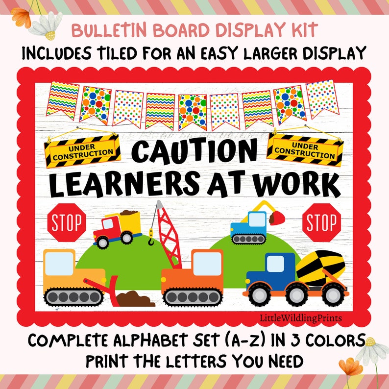 Construction Bulletin Board Kit Day Care Display Learning - Etsy