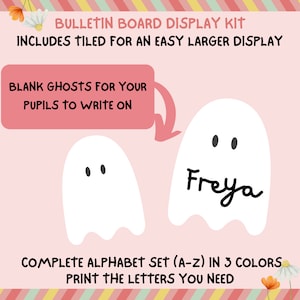 Halloween Ghosts Bulletin Board Kit, Groovy Retro October Bulletin - Etsy