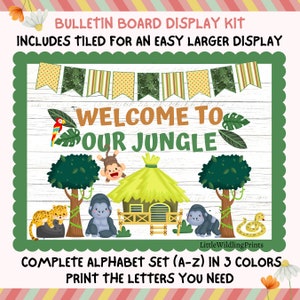 Jungle Bulletin Board Kit, Back to School Bulletin - Etsy