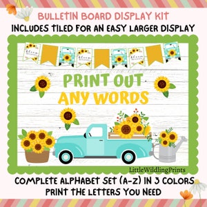 Summer Truck Bulletin Board Kit - Sunflowers Pickup Bloom Theme ...