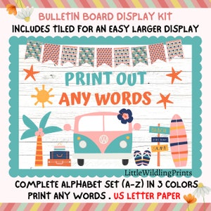 Rolling Into Summer Bulletin Board Camper Van Display Kit Custom Any ...