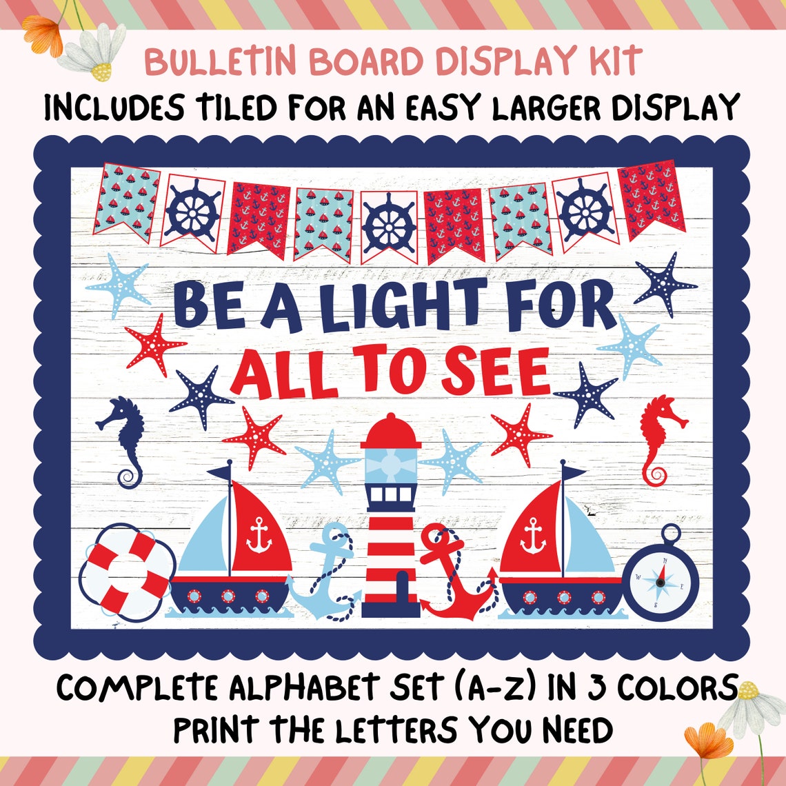 Christian Bulletin Board Kit Sea Ocean Boat Lighthouse - Etsy