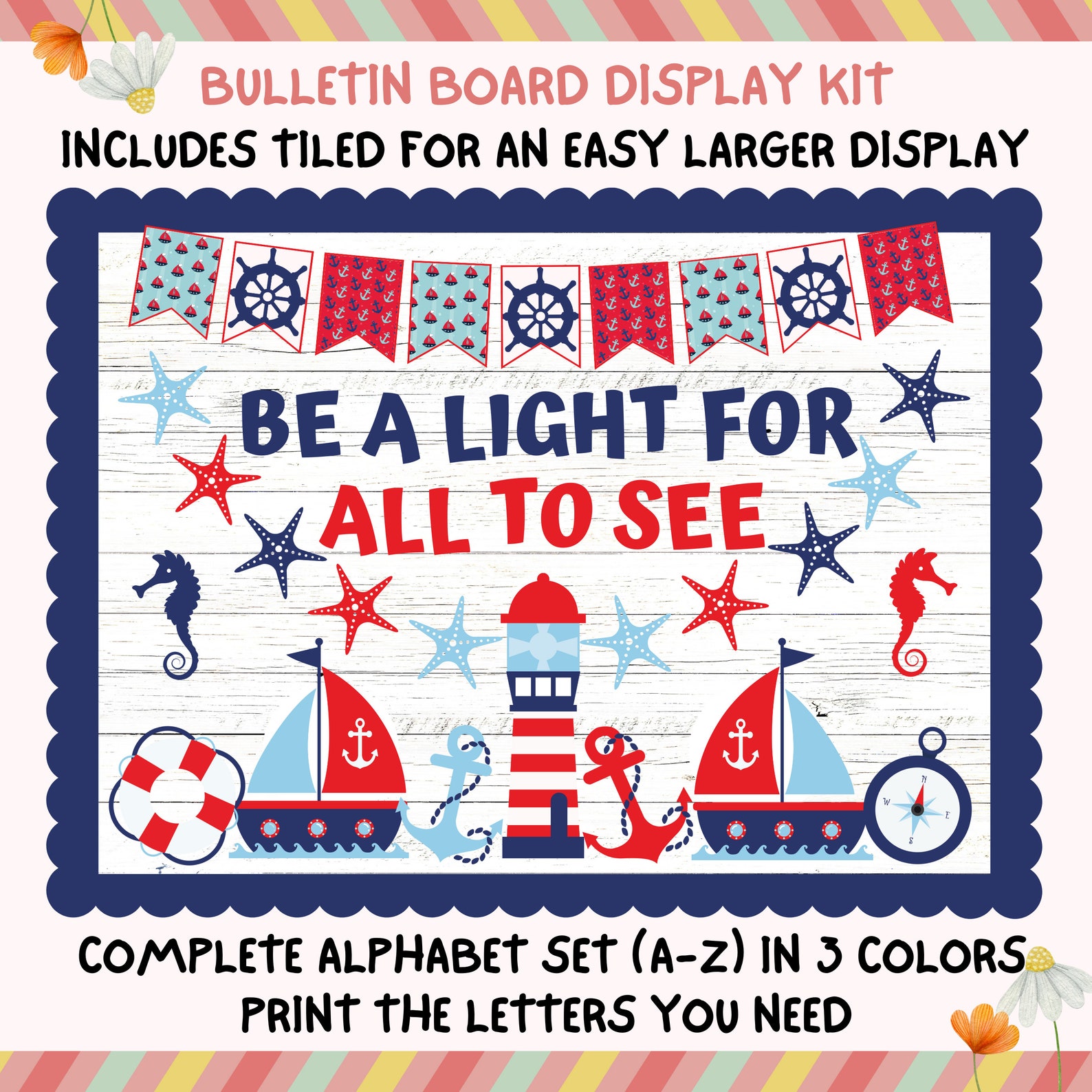 Christian Bulletin Board Kit Sea Ocean Boat Lighthouse - Etsy