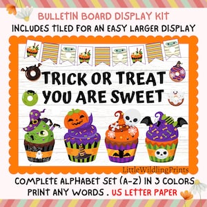 Halloween, Cupcakes, Bulletin Board Kit, October - Etsy