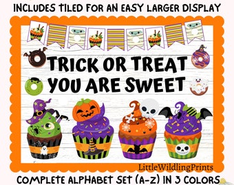 Cute Halloween Posters EDITABLE in CANVA | Cute October Bulletin Board ...