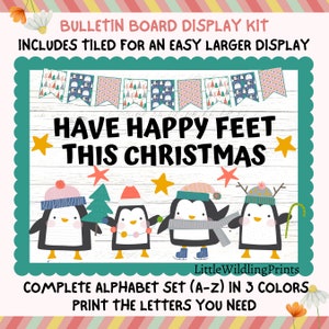 Penguin Christmas Bulletin Board Kit, December Winter Classroom ...