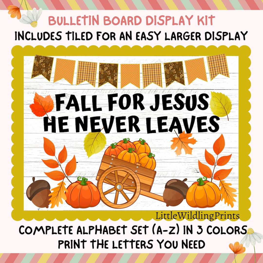 Fall, Autumn, Christian, Jesus, Leaves, Bulletin Board Kit - Etsy