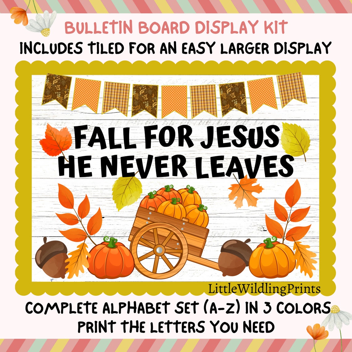 Fall, Autumn, Christian, Jesus, Leaves, Bulletin Board Kit - Etsy