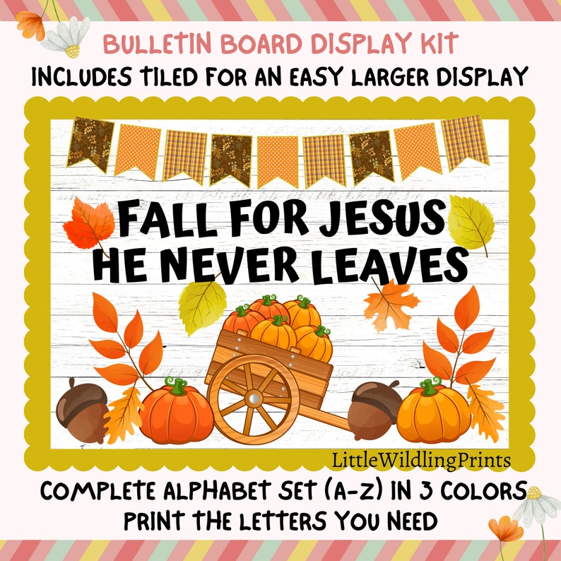 Fall, Autumn, Christian, Jesus, Leaves, Bulletin Board Kit - Etsy