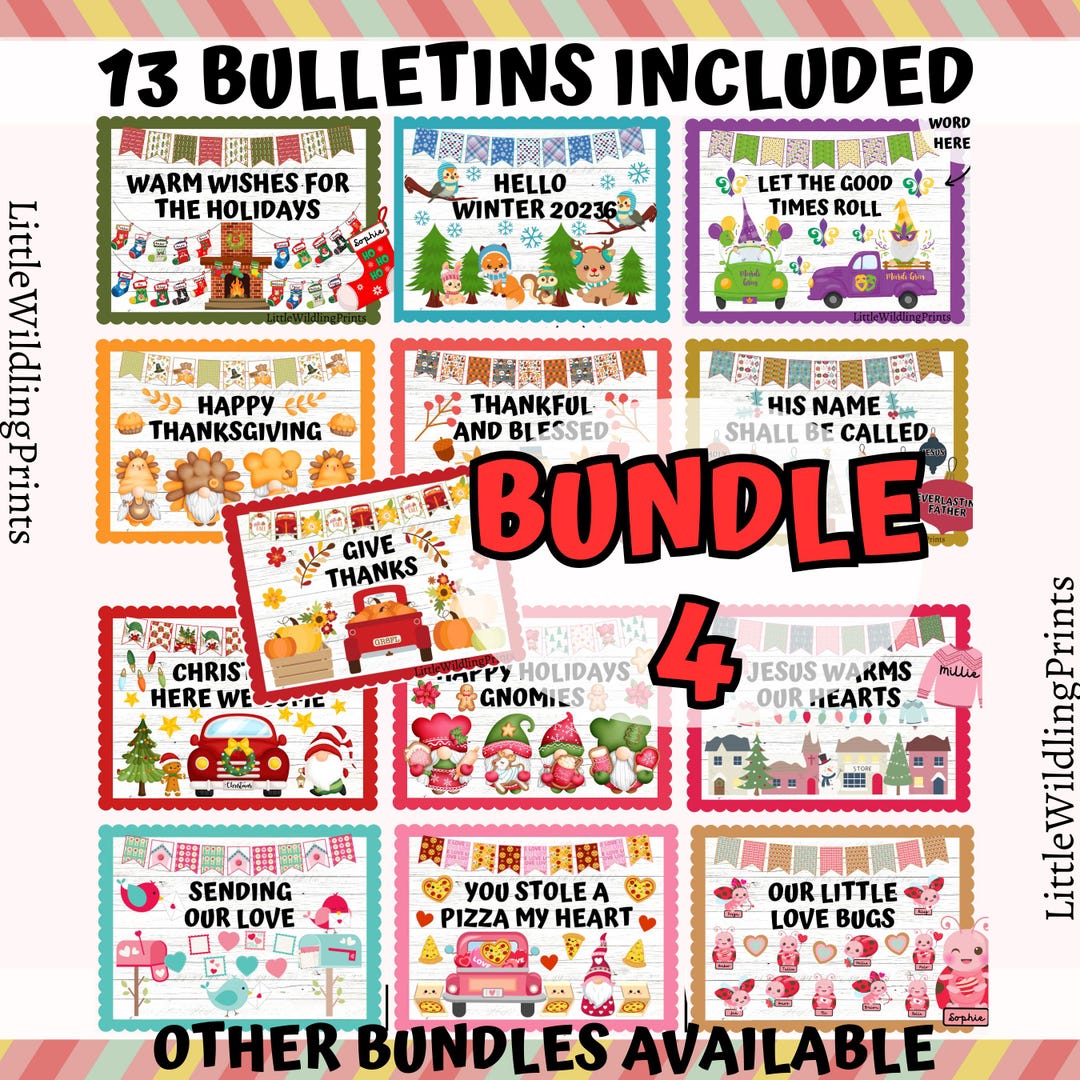 Bulletin Board Bundle, Bundle 4, Classroom Decor, Thanksgiving ...