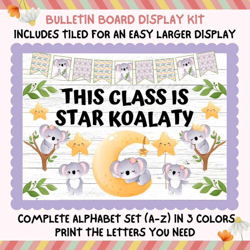 Koala Bulletin Board Kit Australia Animals Wildlife Bear Star - Etsy