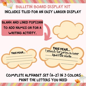 New Year Bulletin Board Kit, Popping Into a New Year Popcorn Bulletin ...