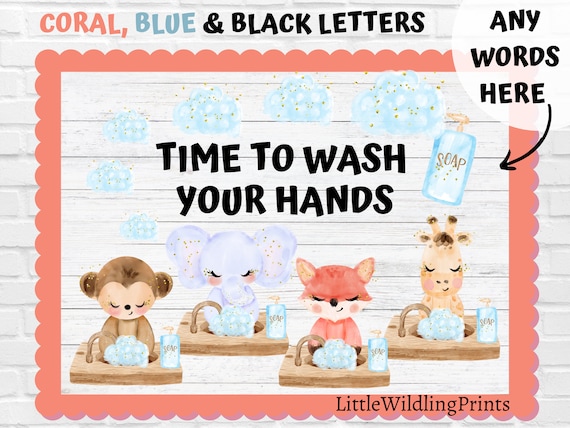 Wash Your Hands Clean Hygiene Germs Bulletin Board Display Kit | Etsy