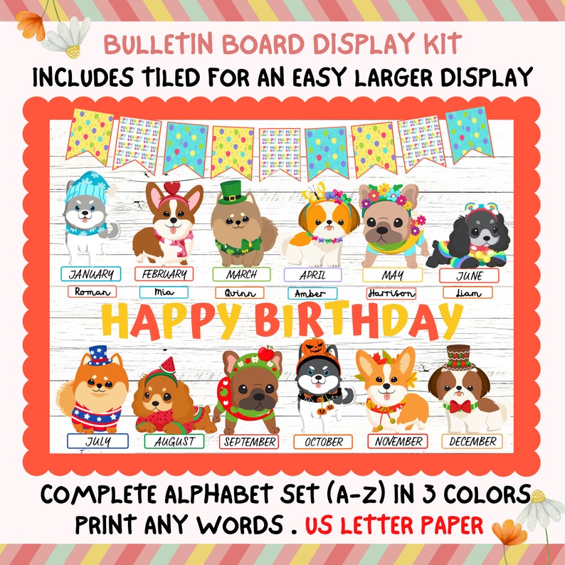Birthday Puppy Dog Bulletin Board Birthday Display Kit Puppy Love Pets ...