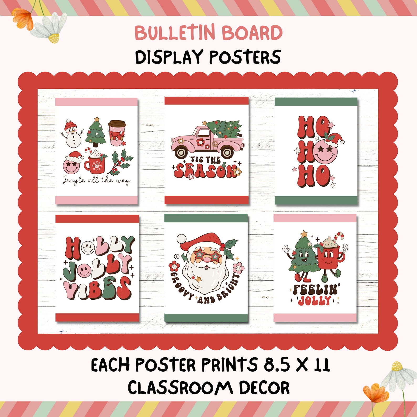 Christmas Retro Classroom Posters Easy Modern Classroom - Etsy