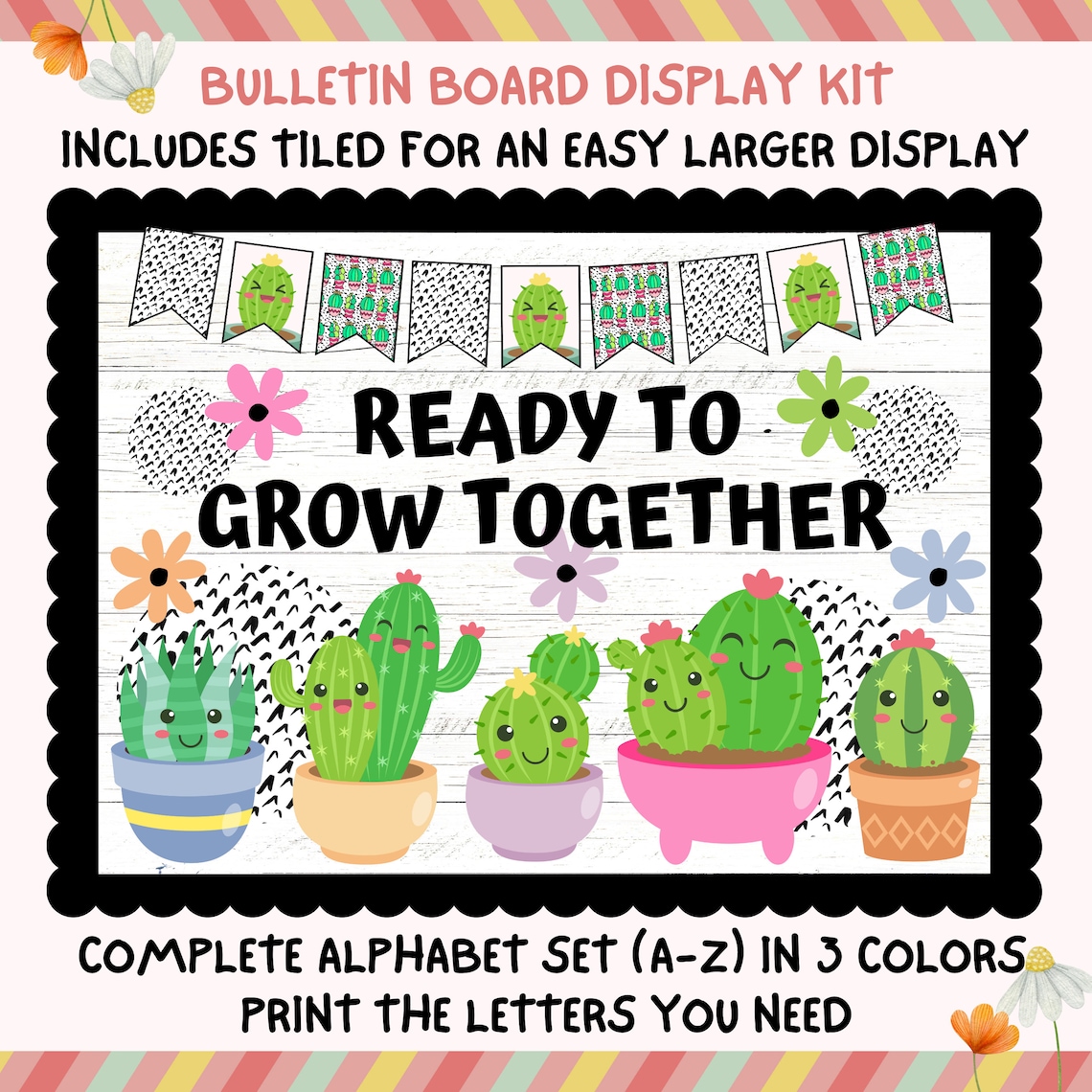 Cactus Grow Together Bulletin Board Kit Plants Succulents - Etsy
