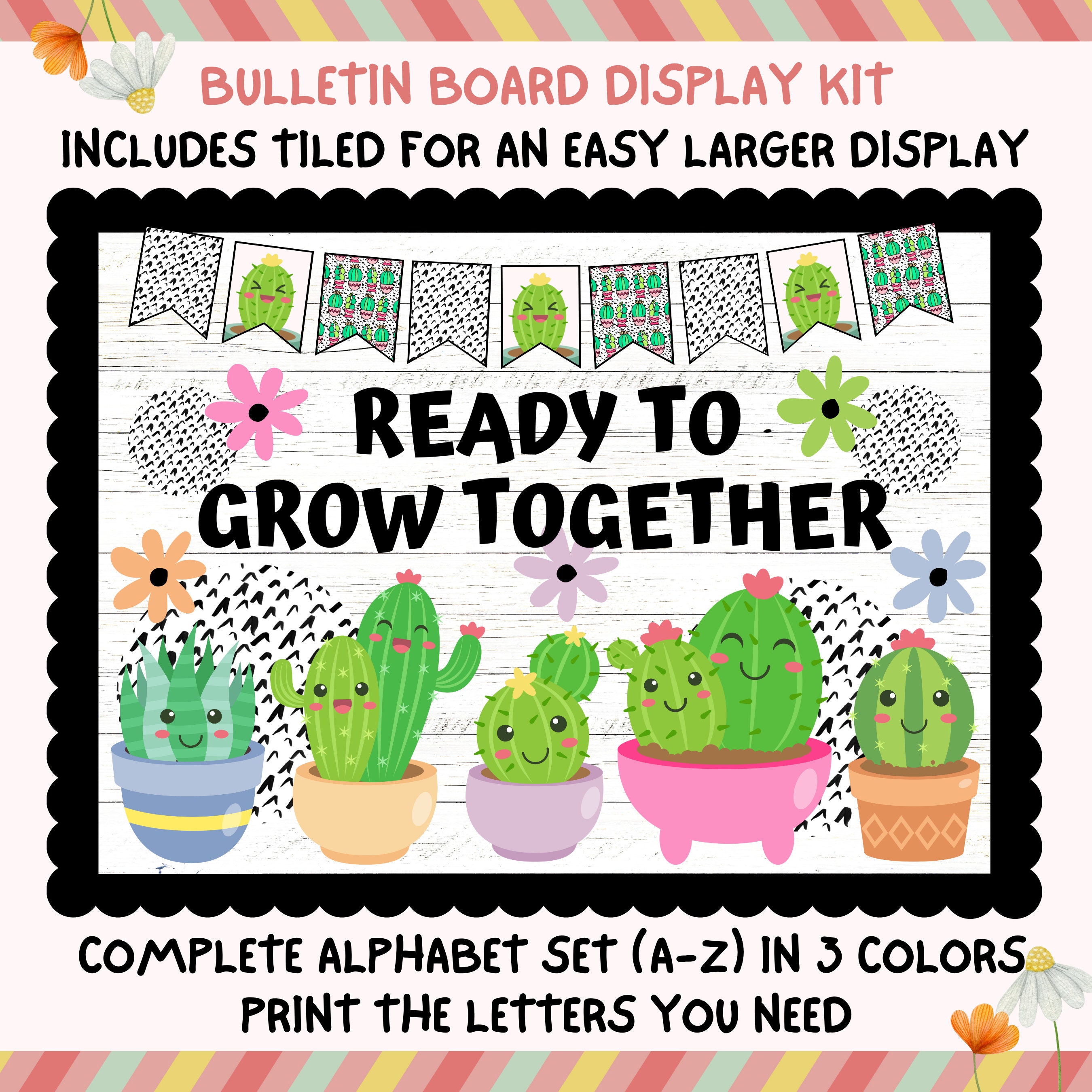 Cactus Grow Together Bulletin Board Kit Plants Succulents - Etsy