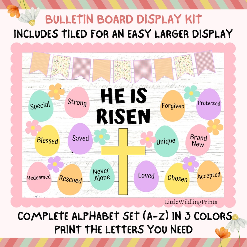 He is Risen Bulletin Board - Etsy