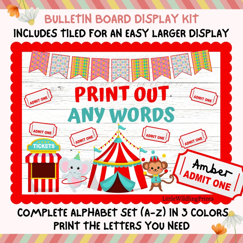 Circus Carnival Class Bulletin Board Kit, Back to School Class Display ...