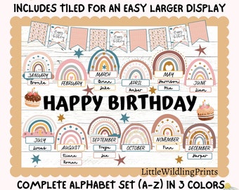 Rainbow Birthday Chart - Etsy Australia