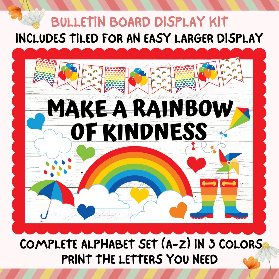 Kindness Rainbow Summer Bulletin Board Kit, Be Kind Colors Weather ...
