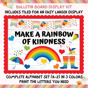 Kindness Rainbow Summer Bulletin Board Kit, Be Kind Colors Weather ...