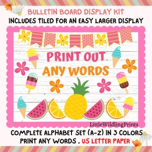 Sweet Summer Bulletin Board Pineapple Fruit Popsicles Display Kit ...