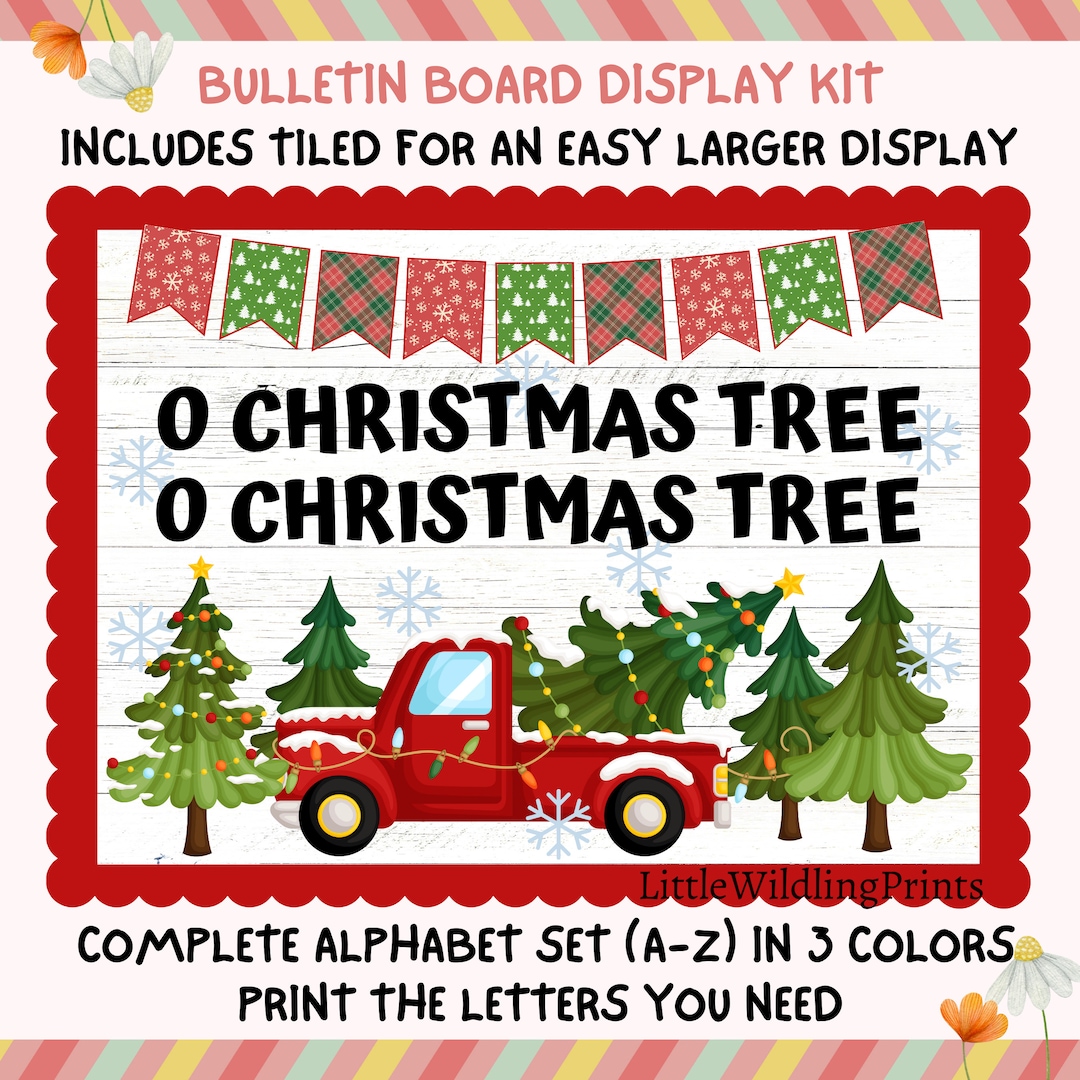 Christmas, Tree, Truck, Christmas Bulletin Board Kit - Etsy